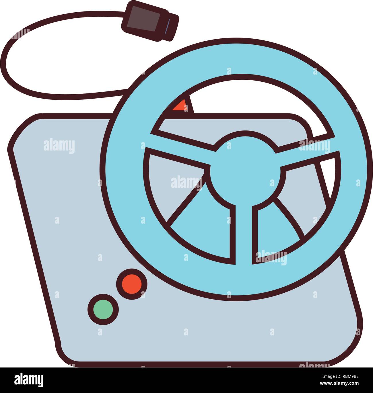 retro car wheel video game control vector illustration design Stock ...