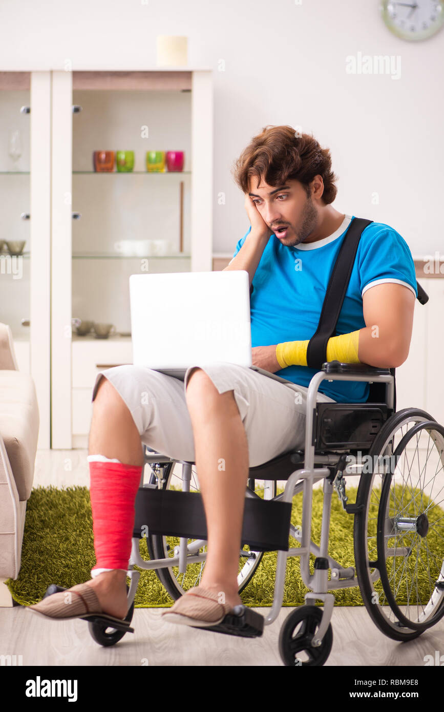 Injured man recovering from his injury Stock Photo - Alamy