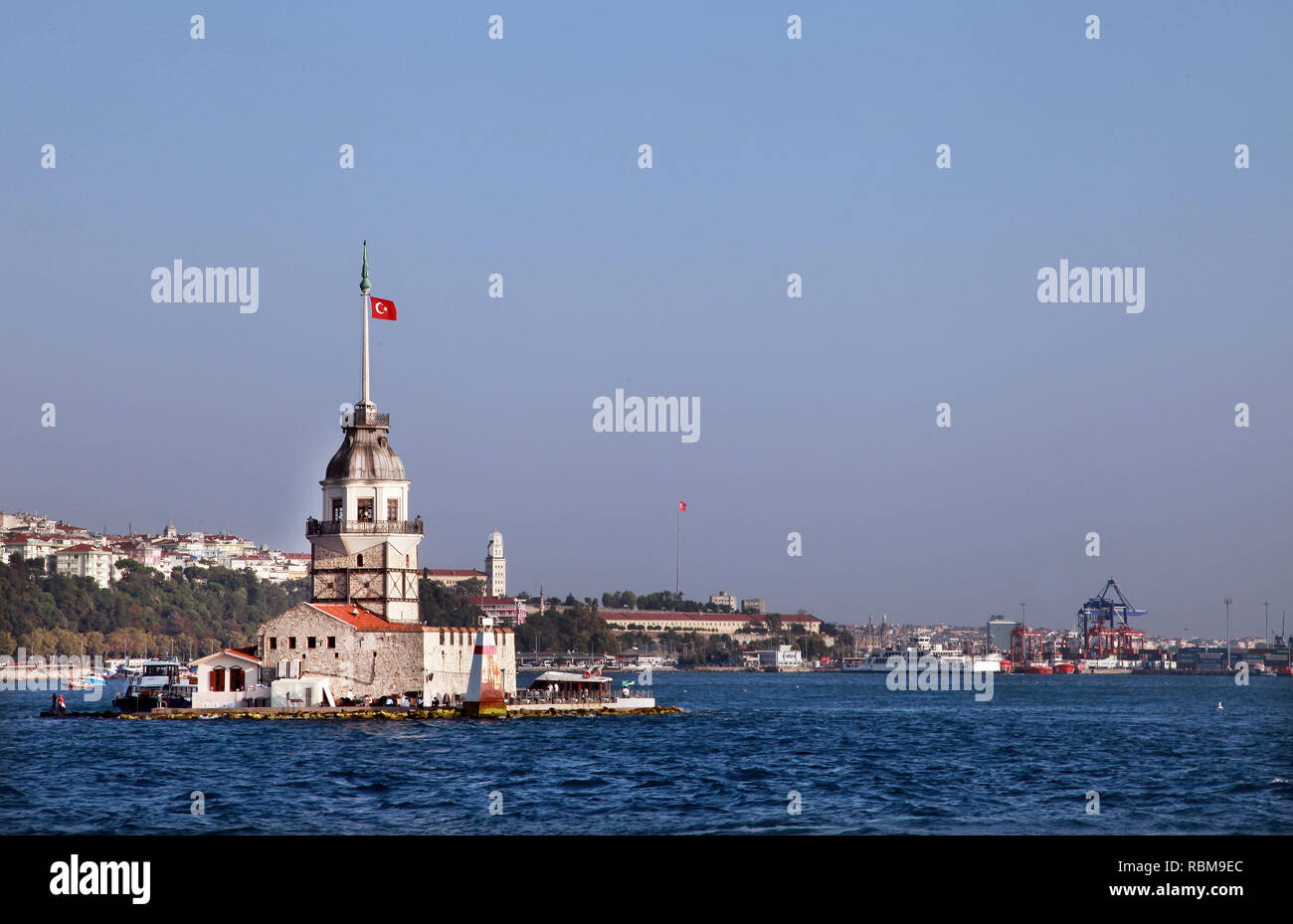 Maiden Tower and Bosphorus in Istanbul, Turkey Stock Photo - Alamy