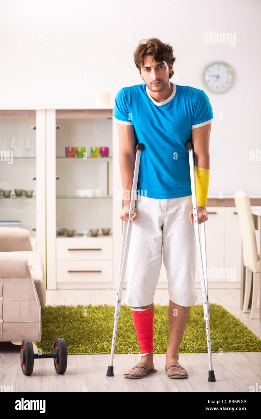 Injured man recovering from his injury Stock Photo - Alamy