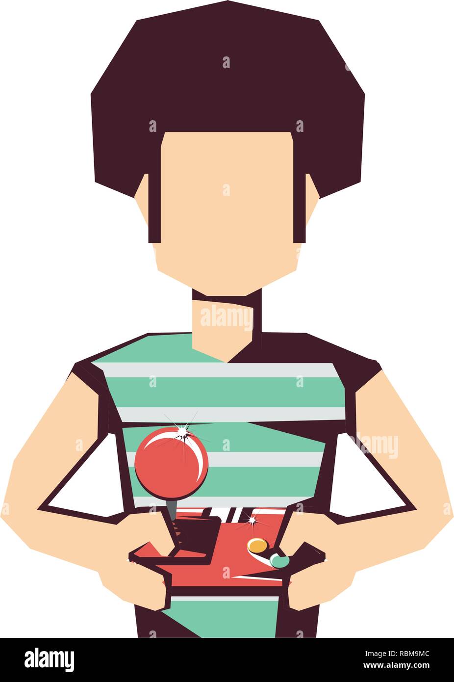 man player video game with joystick vector illustration design Stock ...