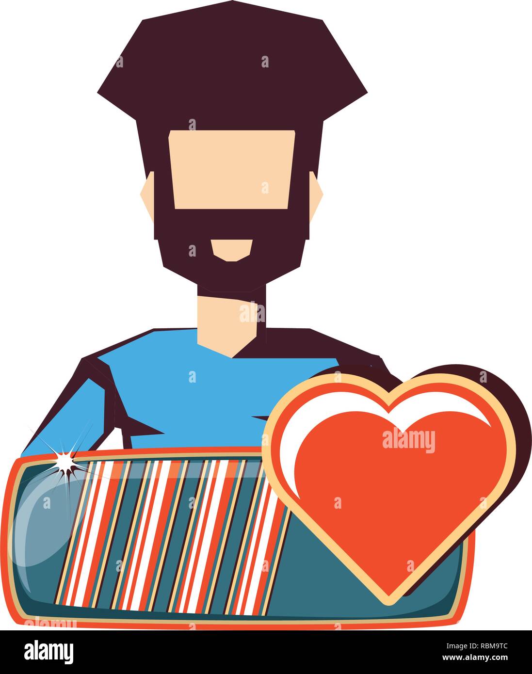 man player video gamen with life bar vector illustration design Stock ...