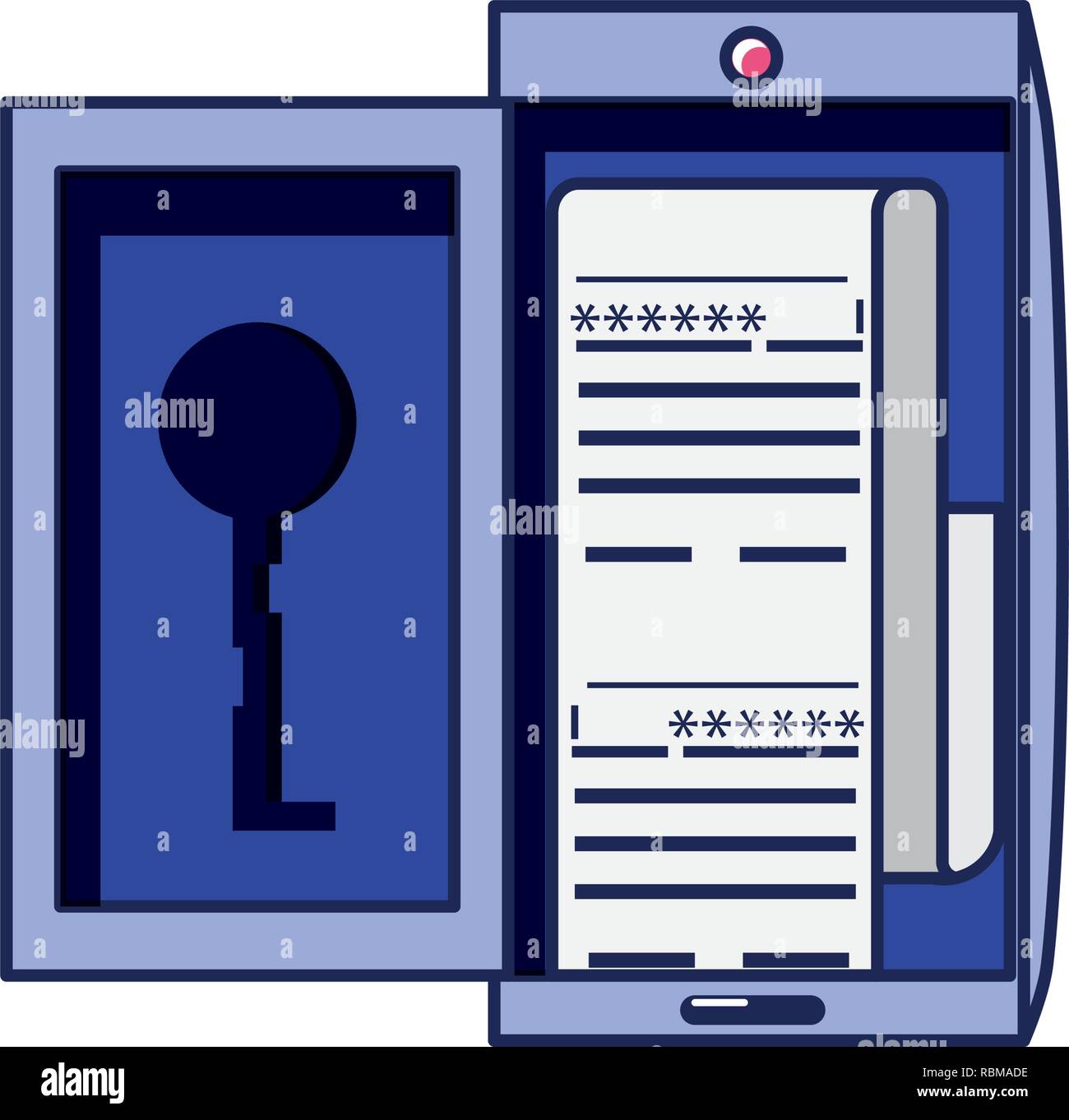 smartphone device with document password vector illustration design ...