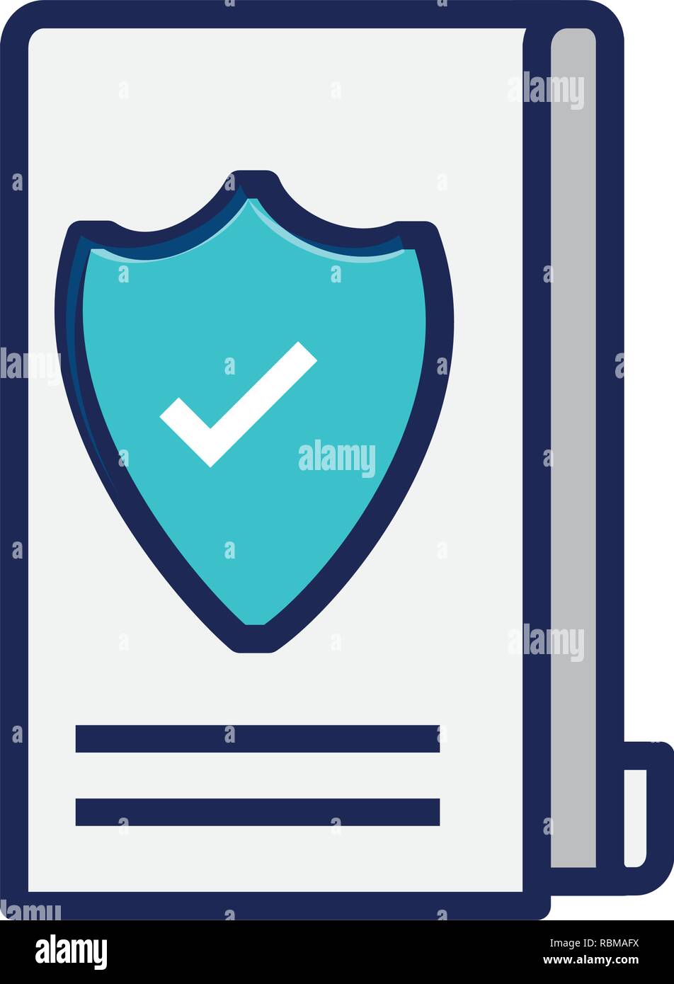 document paper with shield vector illustration design Stock Vector ...