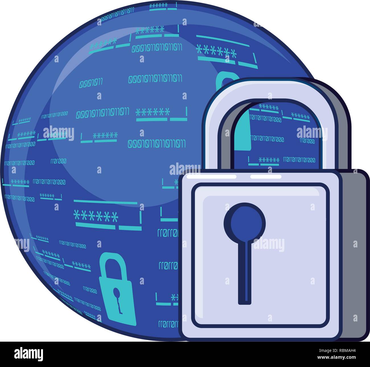 sphere browser with padlock vector illustration design Stock Vector ...