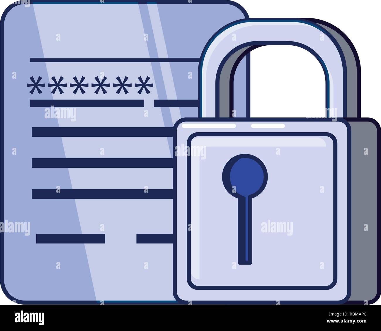 safe secure padlock and document with password vector illustration ...