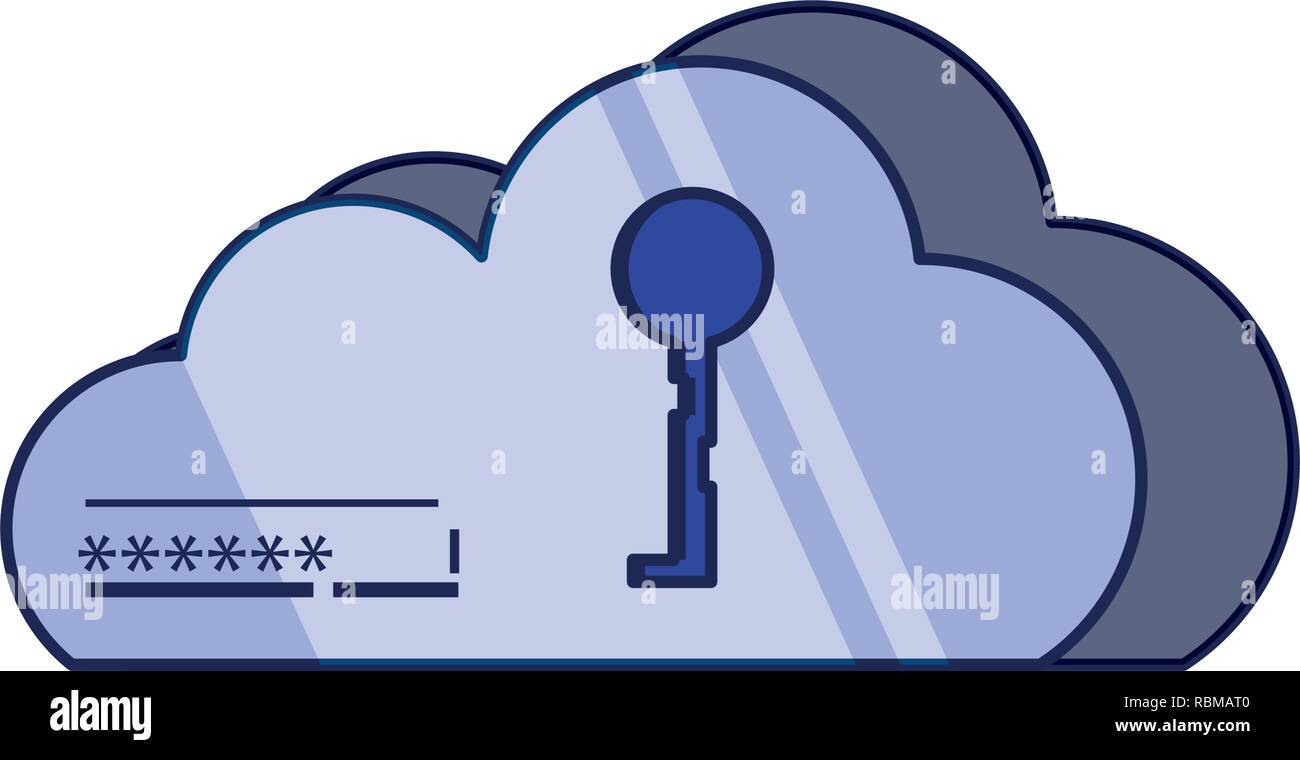 cloud computing with key vector illustration design Stock Vector Image ...