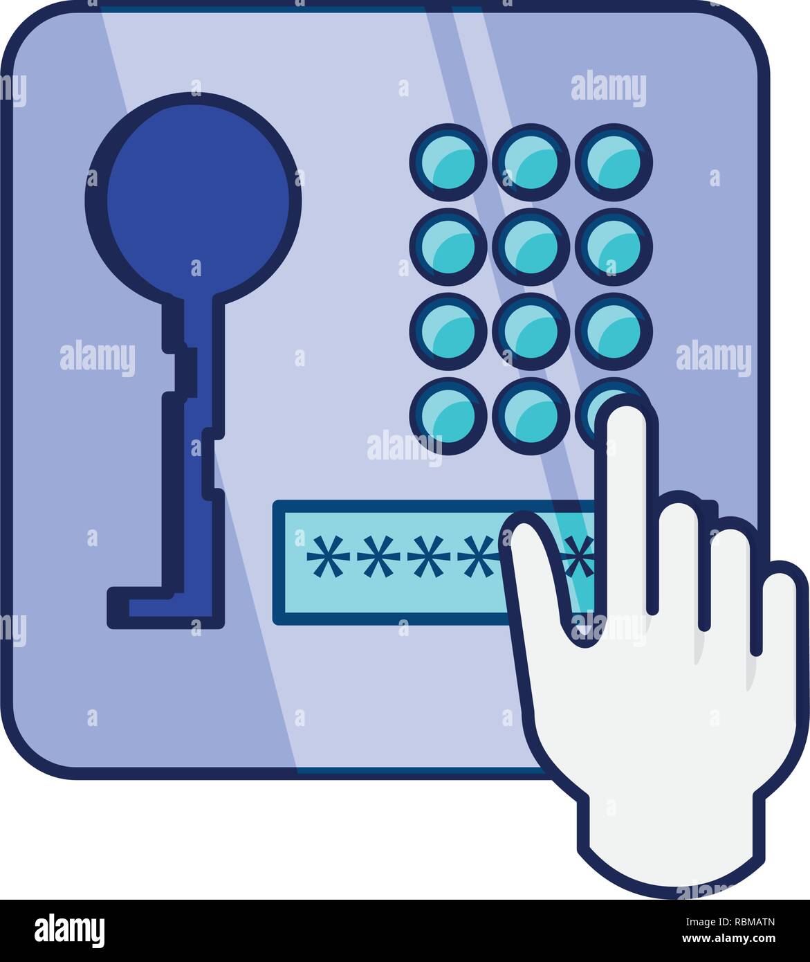 password keyboard access with hand vector illustration design Stock ...