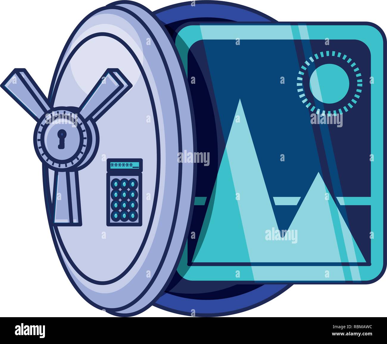 safe heavy box of pictures vector illustration design Stock Vector ...