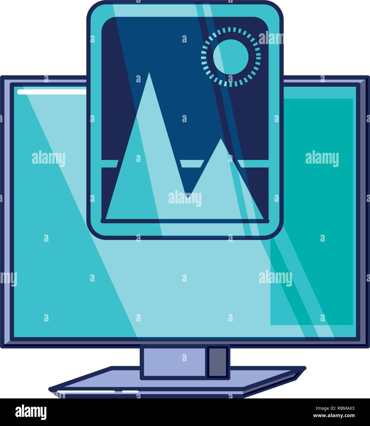 computer monitor with picture vector illustration design Stock Vector ...