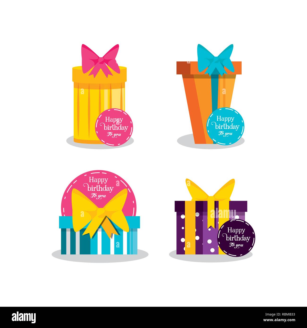 set of birthday gift boxes vector illustration design Stock Vector ...