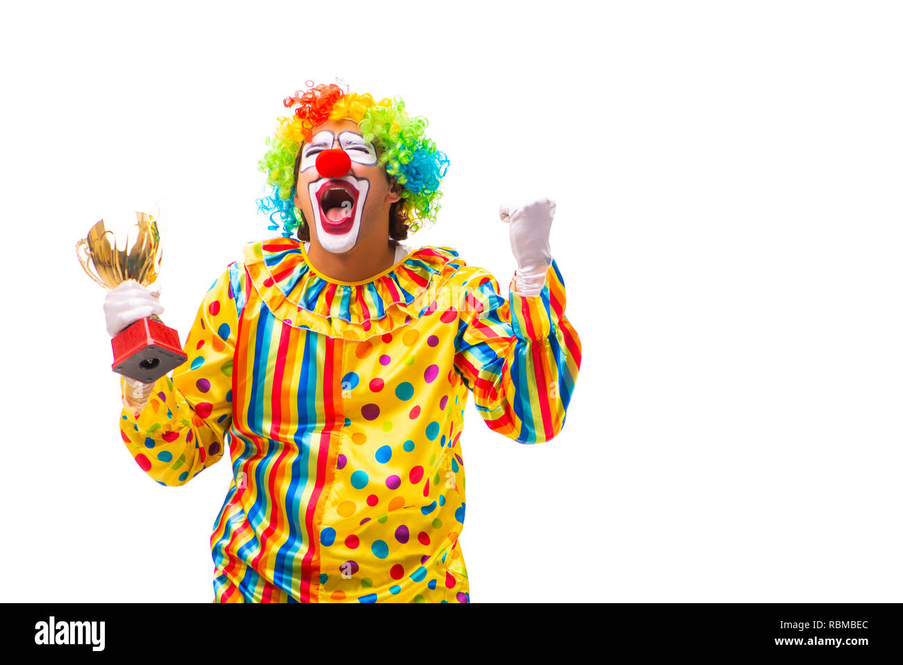 Male clown isolated on white Stock Photo - Alamy
