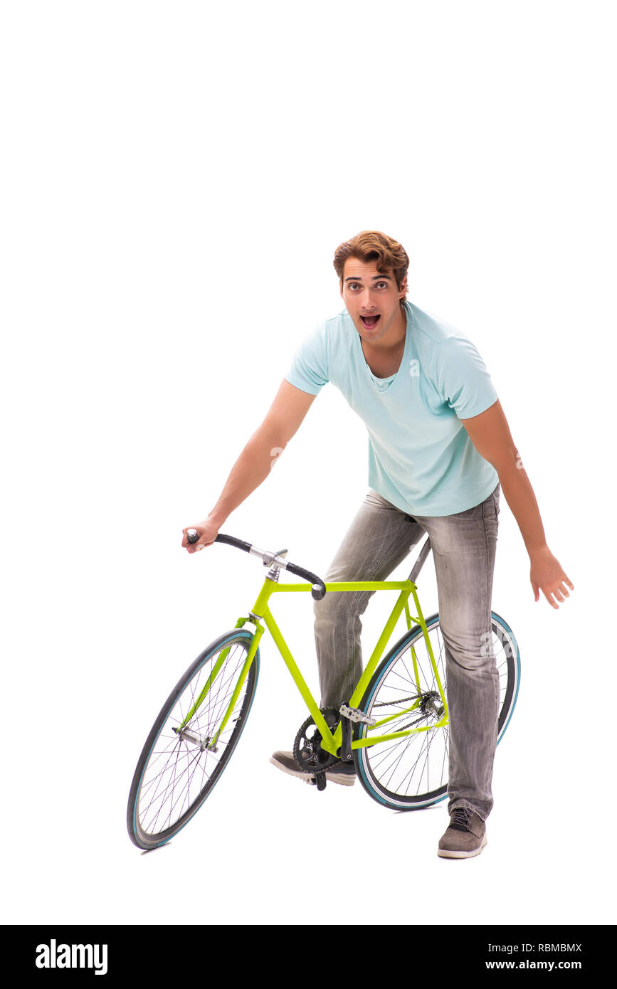 Commuting on a bicycle Cut Out Stock Images & Pictures - Alamy