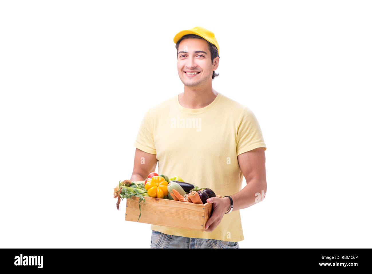 Concept of shopping delivery isolated on white background Stock Photo ...
