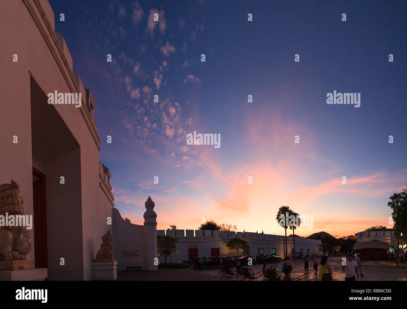 Traditional ancient Asian old town city gate entrance with beautiful ...