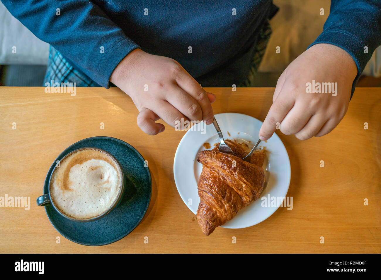 Woman tasty croissant sandwich hi-res stock photography and images - Alamy