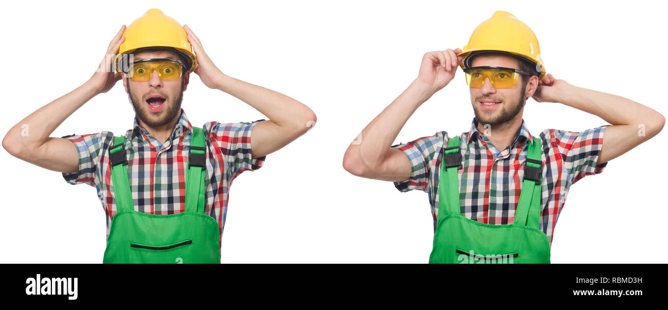 Industrial worker isolated on white Stock Photo - Alamy