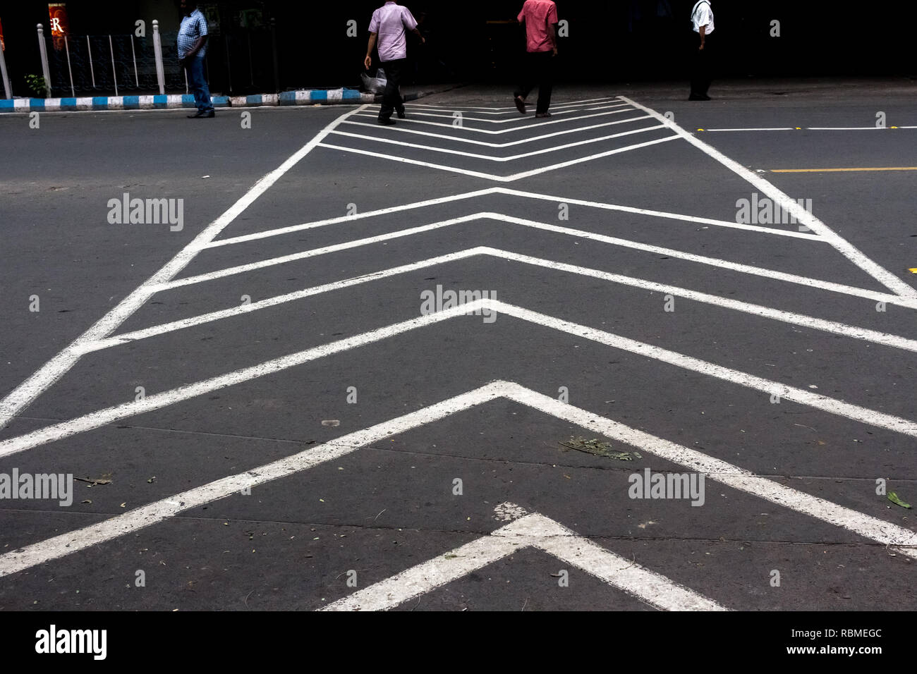 Zebra crossing in Park Street, Kolkata, West Bengal, India, Asia Stock ...