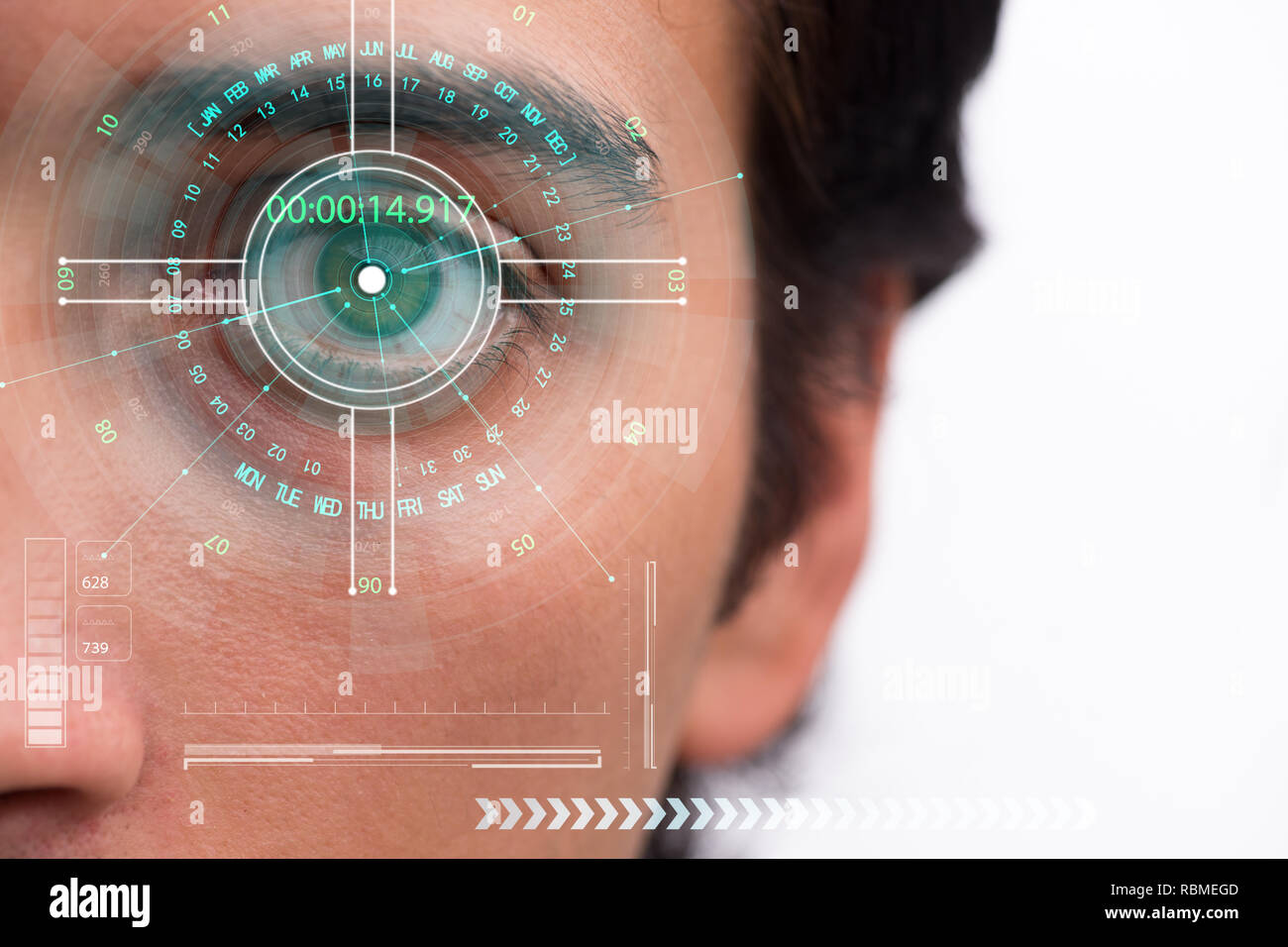Concept of sensor implanted into human eye Stock Photo - Alamy
