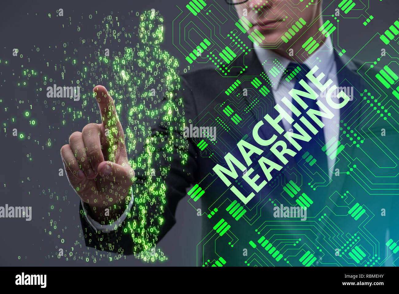 Machine learning concept as modern technology Stock Photo - Alamy