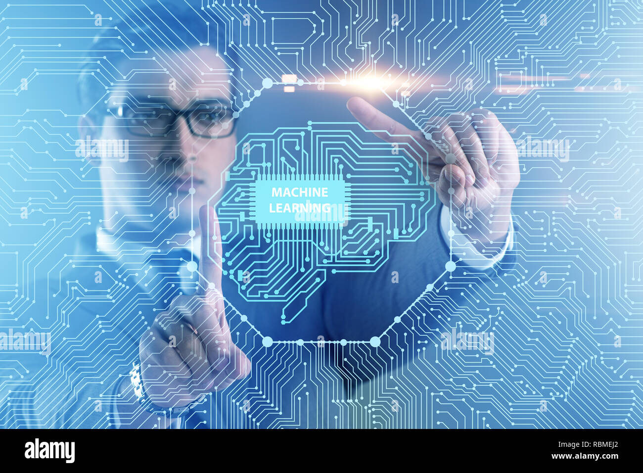 Machine learning concept as modern technology Stock Photo - Alamy