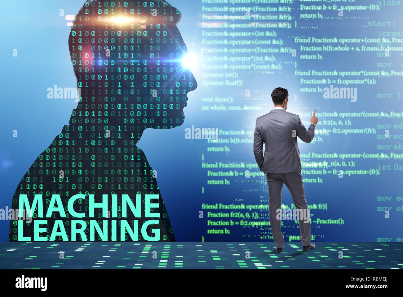 Machine learning concept as modern technology Stock Photo - Alamy