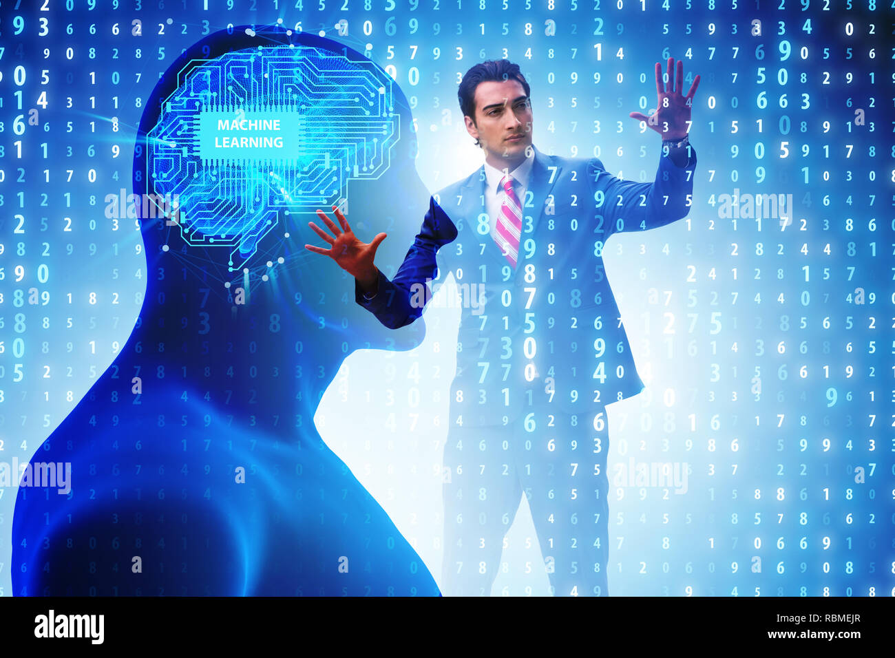 Machine learning concept as modern technology Stock Photo - Alamy