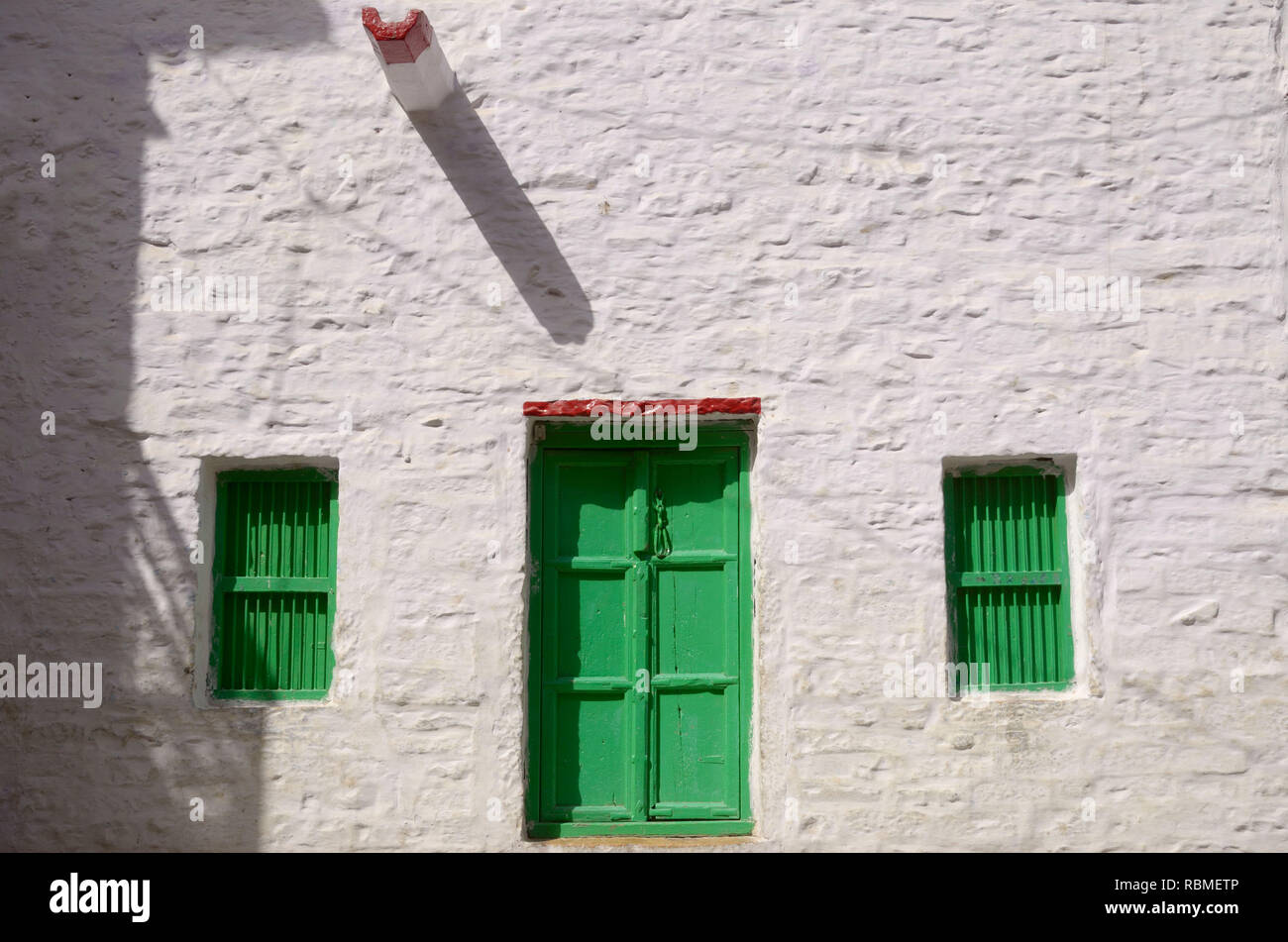 Door and windows of house, Jaisalmer, Rajasthan, India, Asia Stock ...