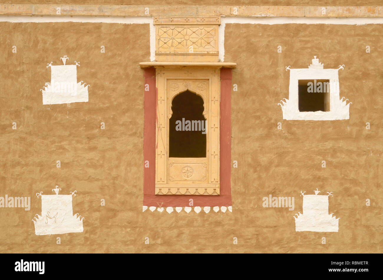 house Window, Kuldhara village, Jaisalmer, Rajasthan, India, Asia Stock ...