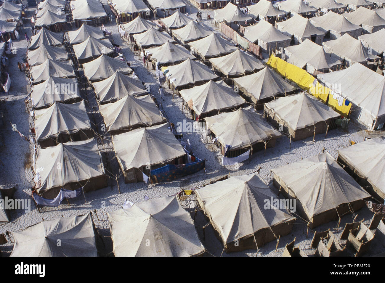 View of tents for pilgrim to stay during Kumbh Fair, Allahabad, Uttar ...