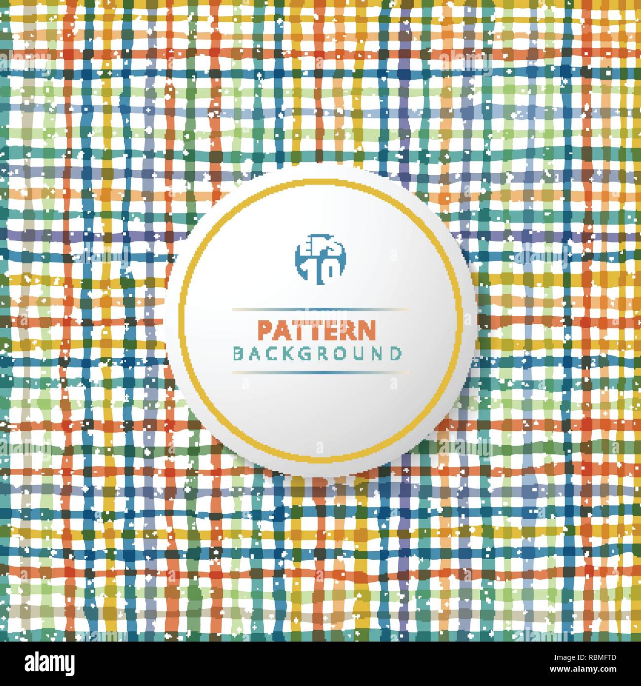 Hand drawn multicolor grid on white background. Vintage striped pattern ...