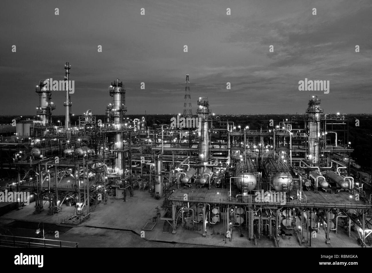 Indian oil refinery Black and White Stock Photos & Images - Alamy