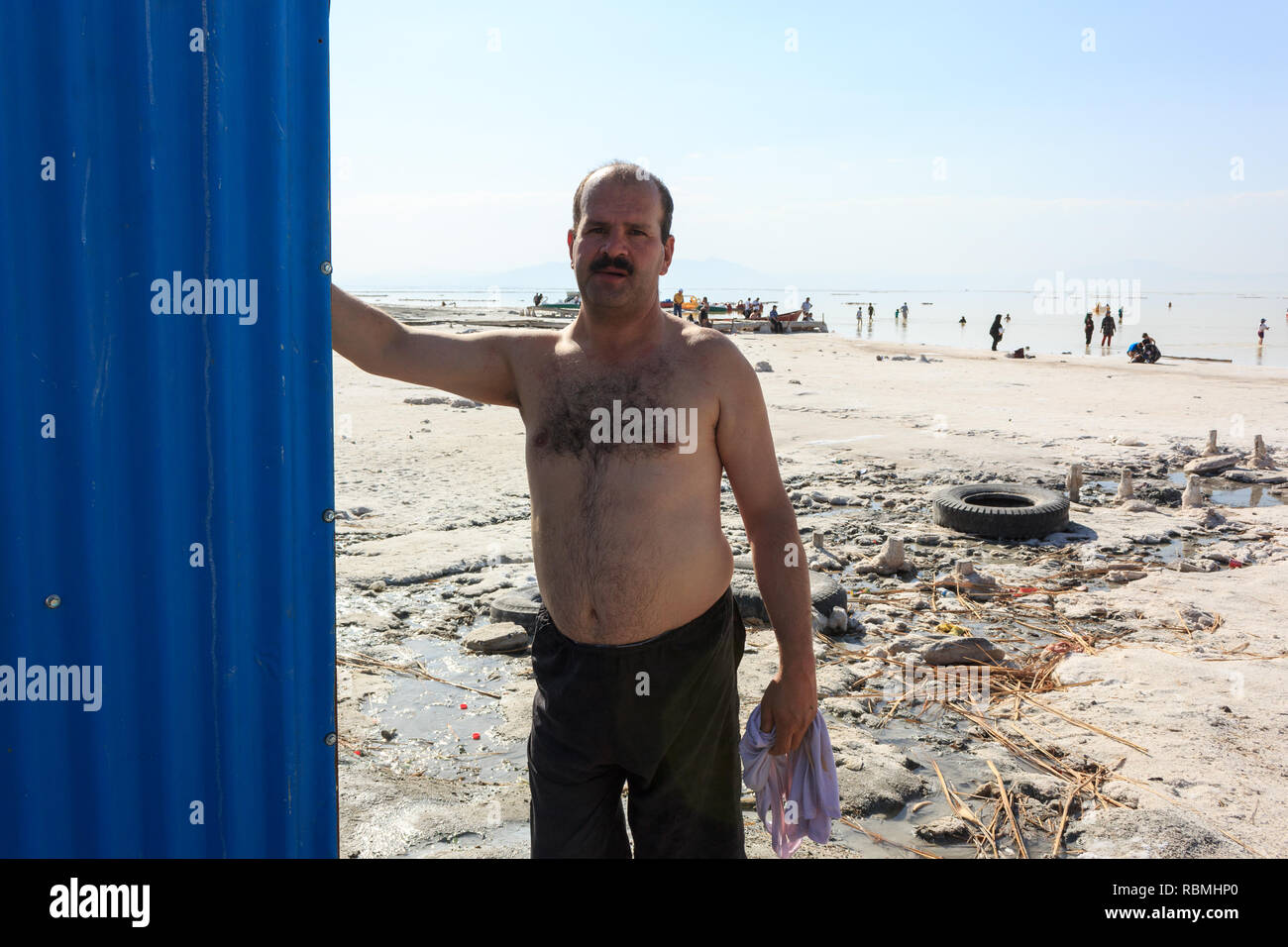 The beach of salt Urmia Lake, West Azerbaijan province, Iran Stock ...
