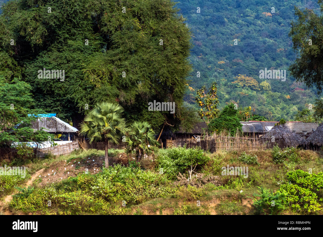 Thatched hut village, Papi Hills tour, Andhra Pradesh, India, Asia ...