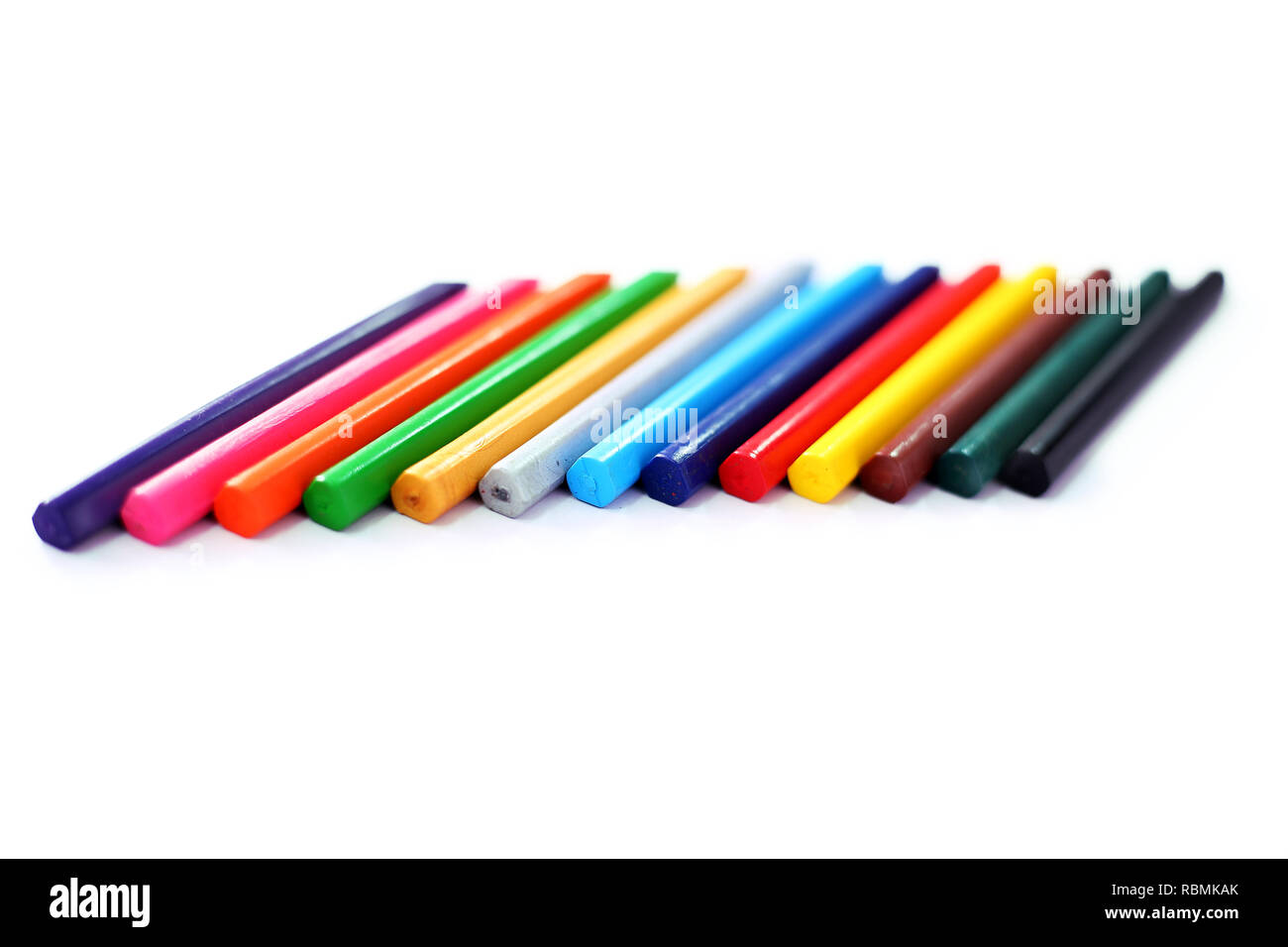 Many different colored pencils. Isolated on the white background Stock ...