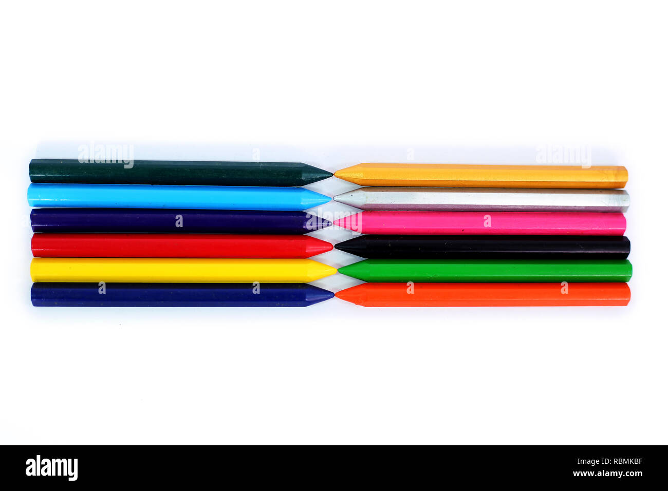 Picture of different colored pencils. Isolated on the white background ...