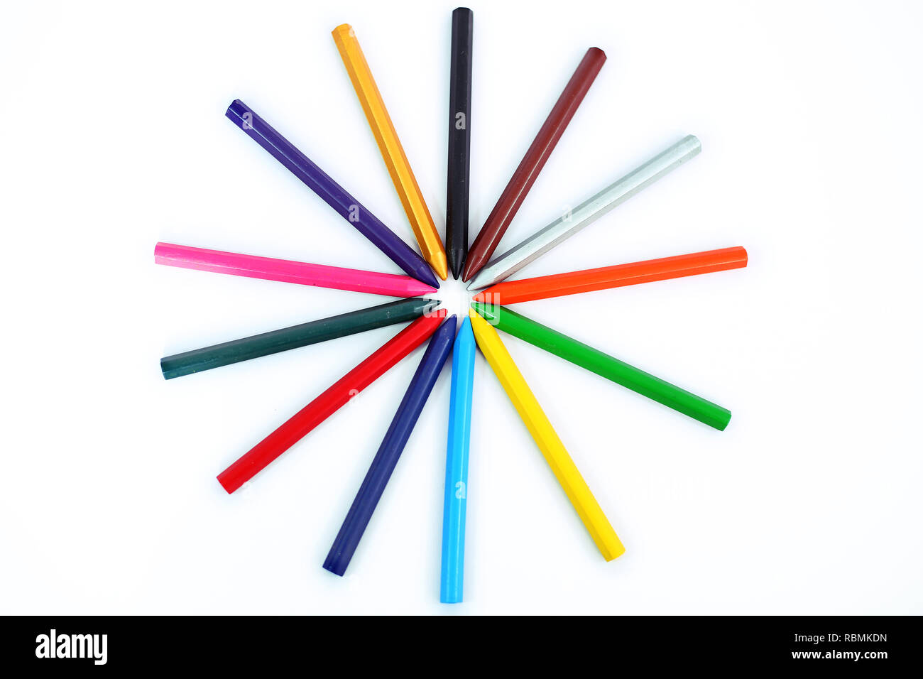 Design of multi pencil colors. Isolated on the white background Stock ...