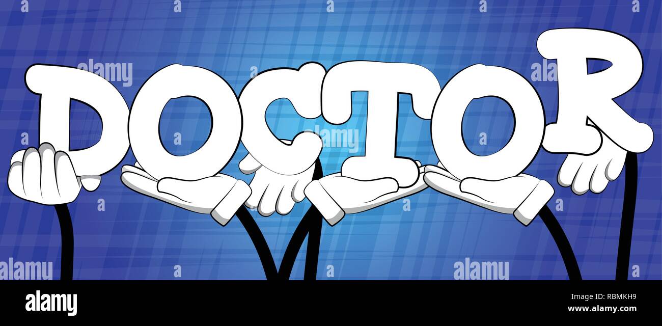Diverse hands holding letters of the alphabet created the word Doctor ...