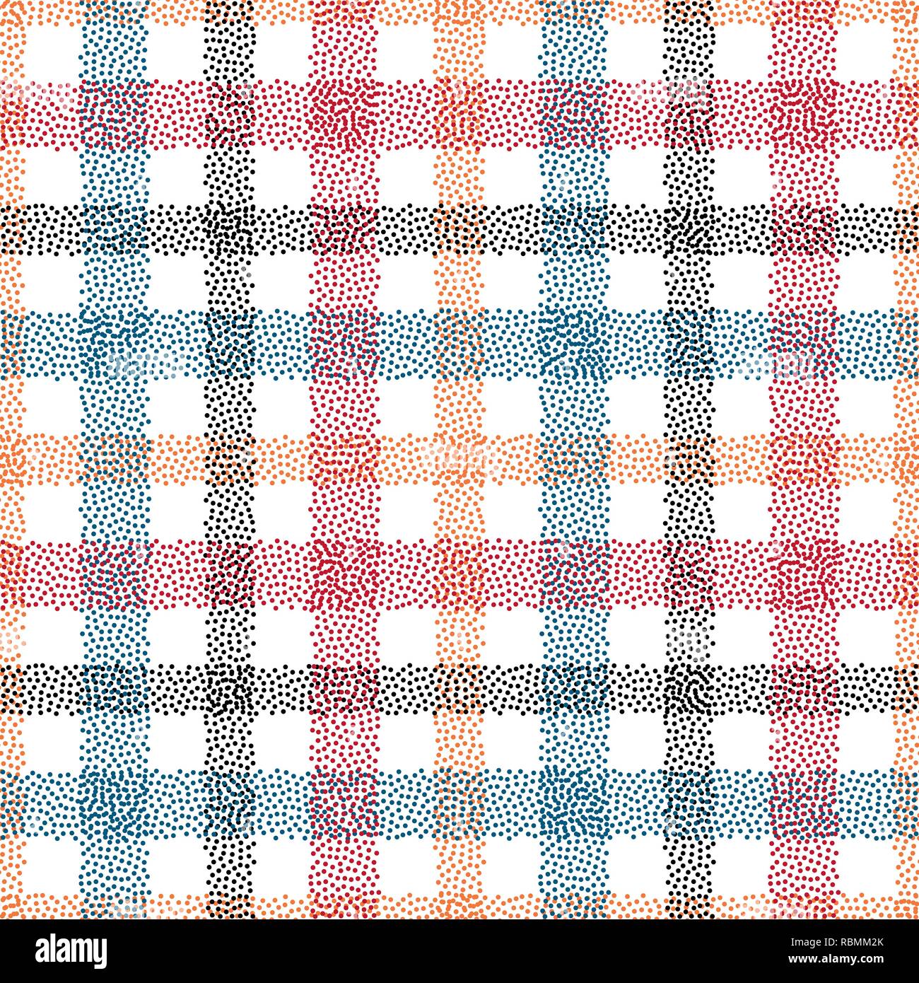 Tartan dotted vector seamless pattern. Abstract dots checkered ...