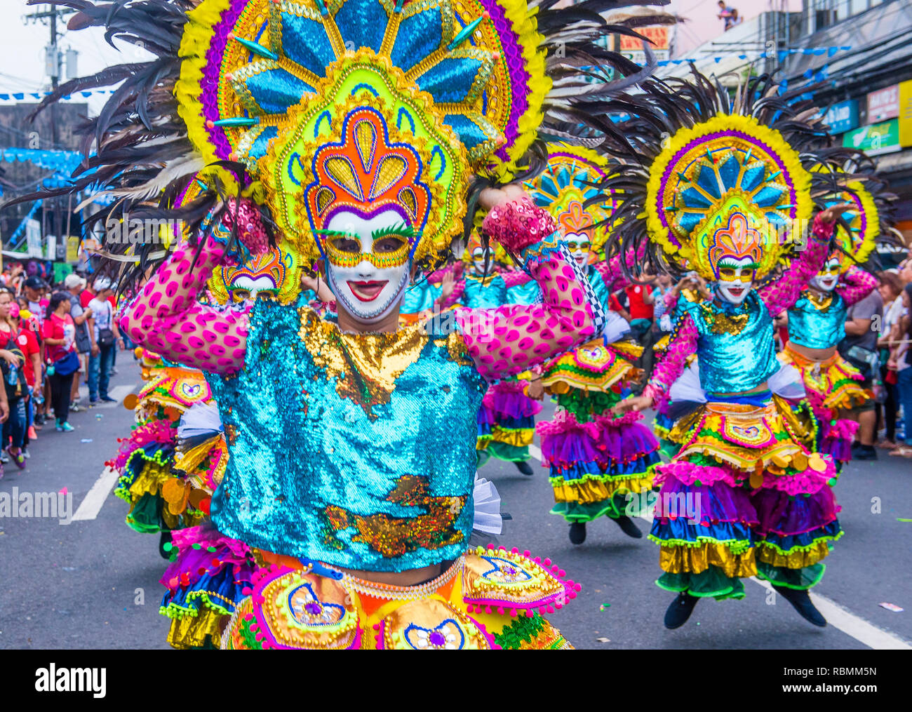 Participants in the Masskara Festival in Bacolod Philippines Stock ...