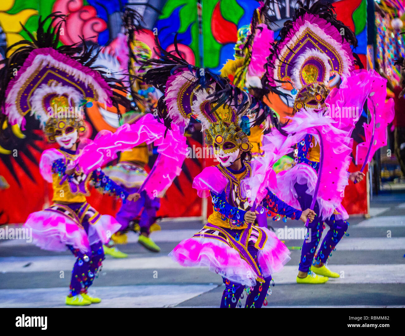 Participants in the Masskara Festival in Bacolod Philippines Stock ...