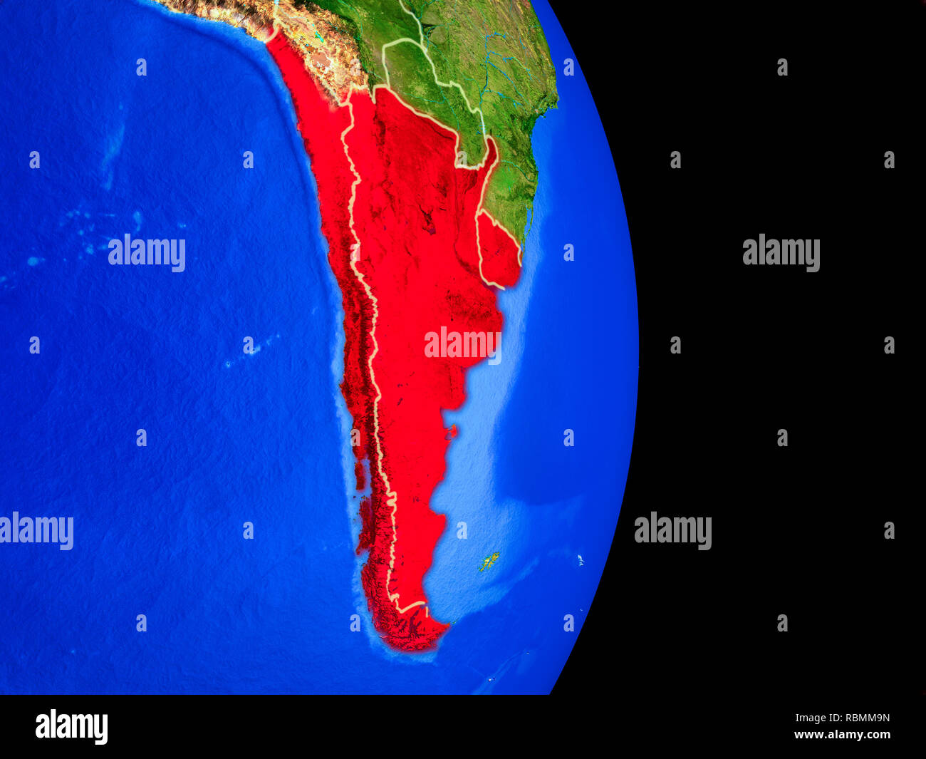 Map the southern cone hi-res stock photography and images - Alamy