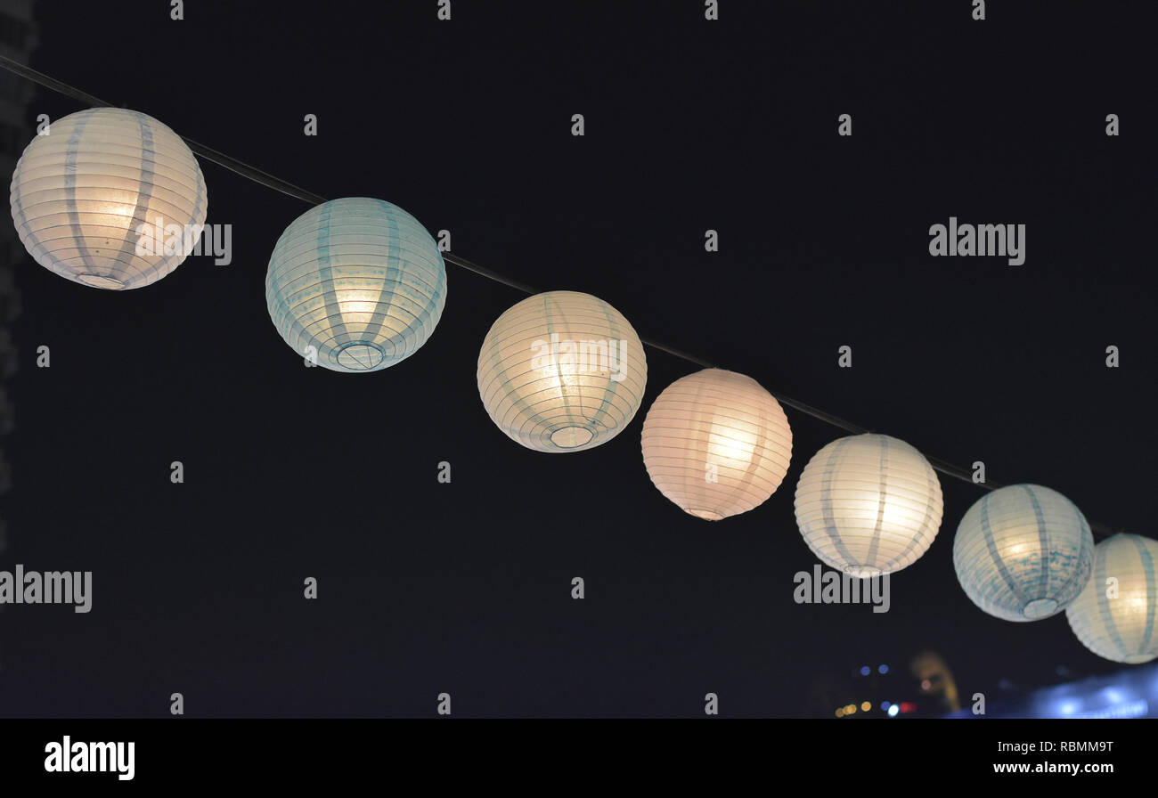 Chinese New Years Concept. Chinese lantern hanging from a string at ...