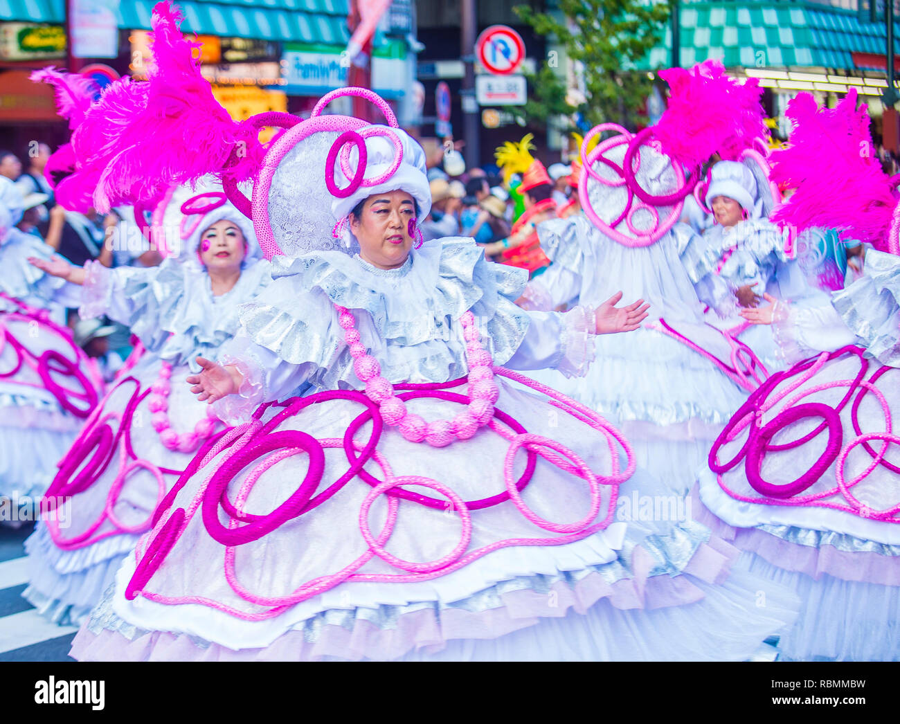 Participants in the Asakusa samba carnival in Tokyo Japan Stock Photo ...