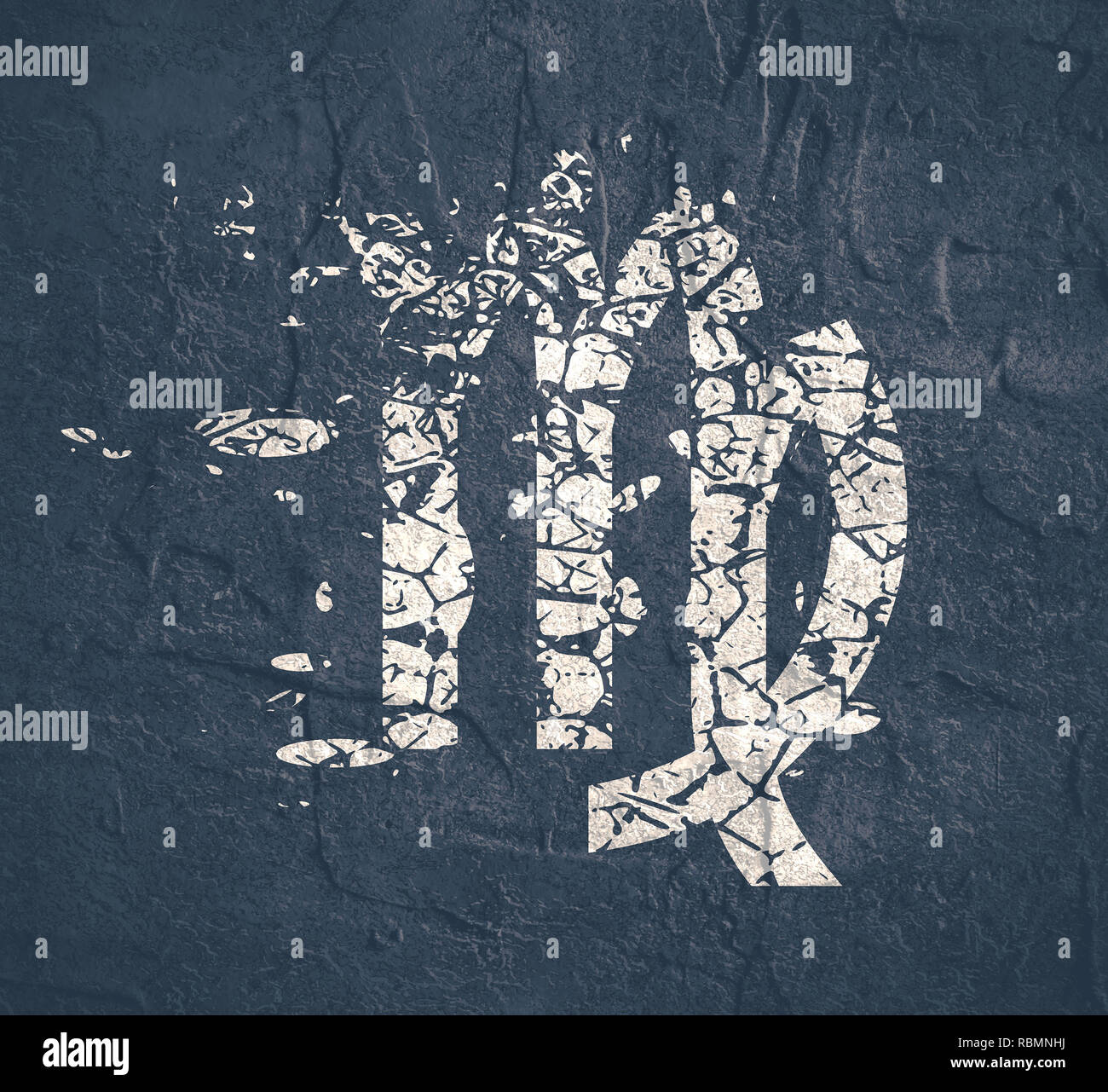 Astrological symbol. Maiden sign. Grunge splatter texture Stock Photo ...