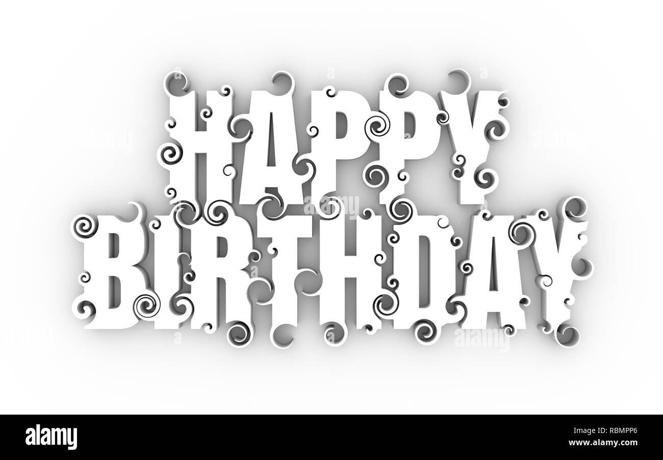 Lettering illustration with Happy Birthday text. Typography poster with ...