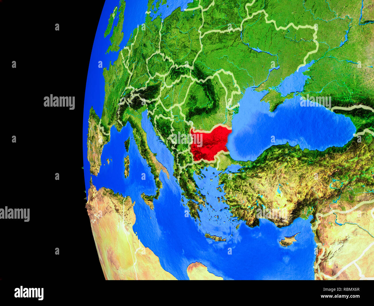 Bulgaria from space on realistic model of planet Earth with country ...