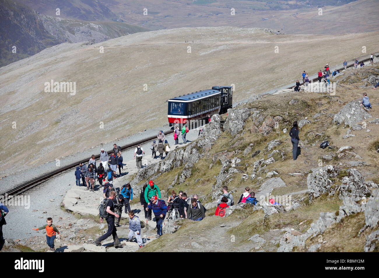 The Snowdon Mountain Train Stock Photo - Alamy