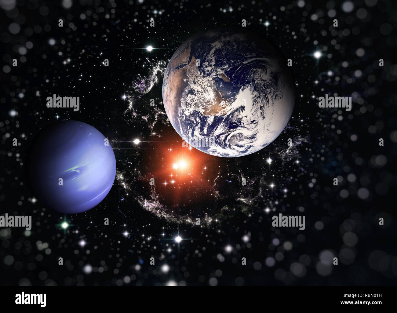 Planet Earth and the blue planet. Elements of this image furnished by ...
