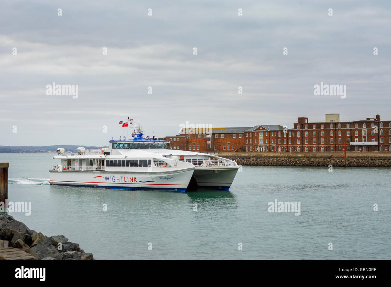 Wight Link catamaran passenger ferry service vessel Wight Ryder II ...